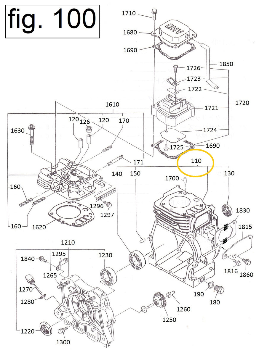 EH12-110 CARTER COMPLETO MOTOR EH12-2 – pemsa
